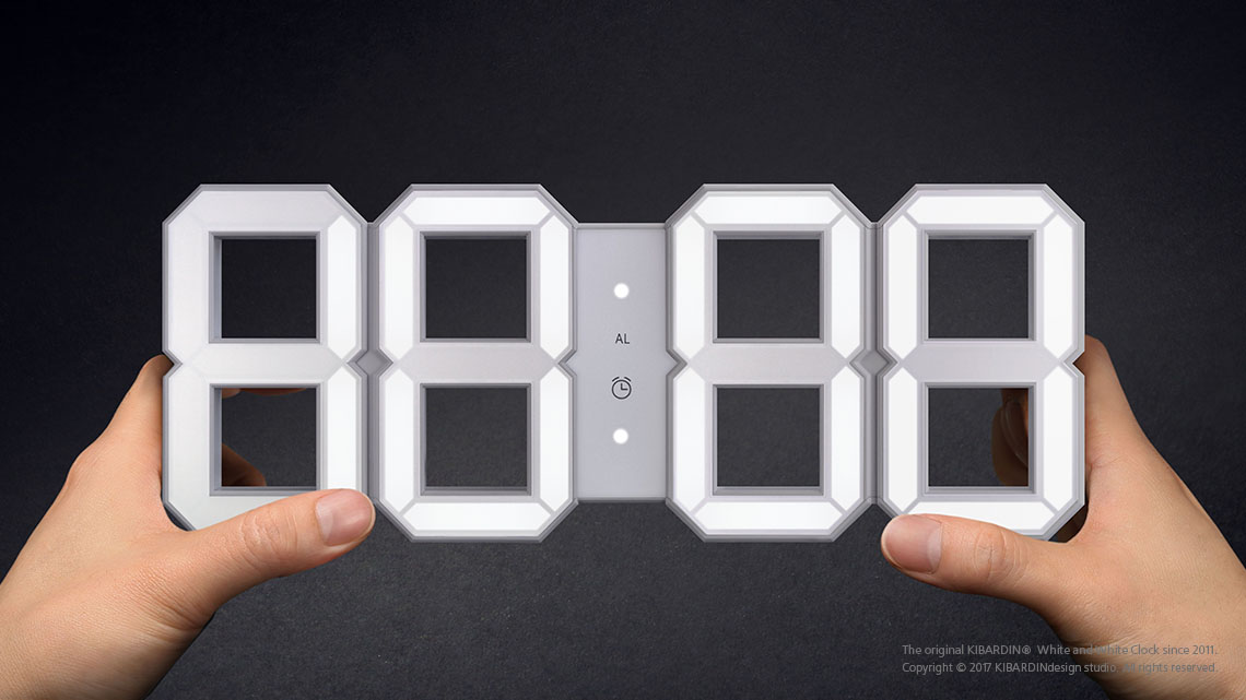 modern minimalistic digital wall White LED clock, White & White LED ...